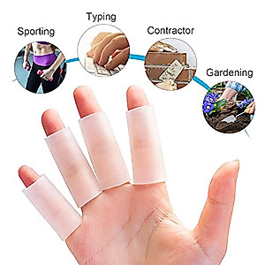 Sumifun Finger Sleeves, 8PCS Gel Thumb Finger Tubes for Arthritis, Trigger Finger Pain, Silicone Fingers Protector for Golf, Basketball, Golf, Rugby, Cracked Finger