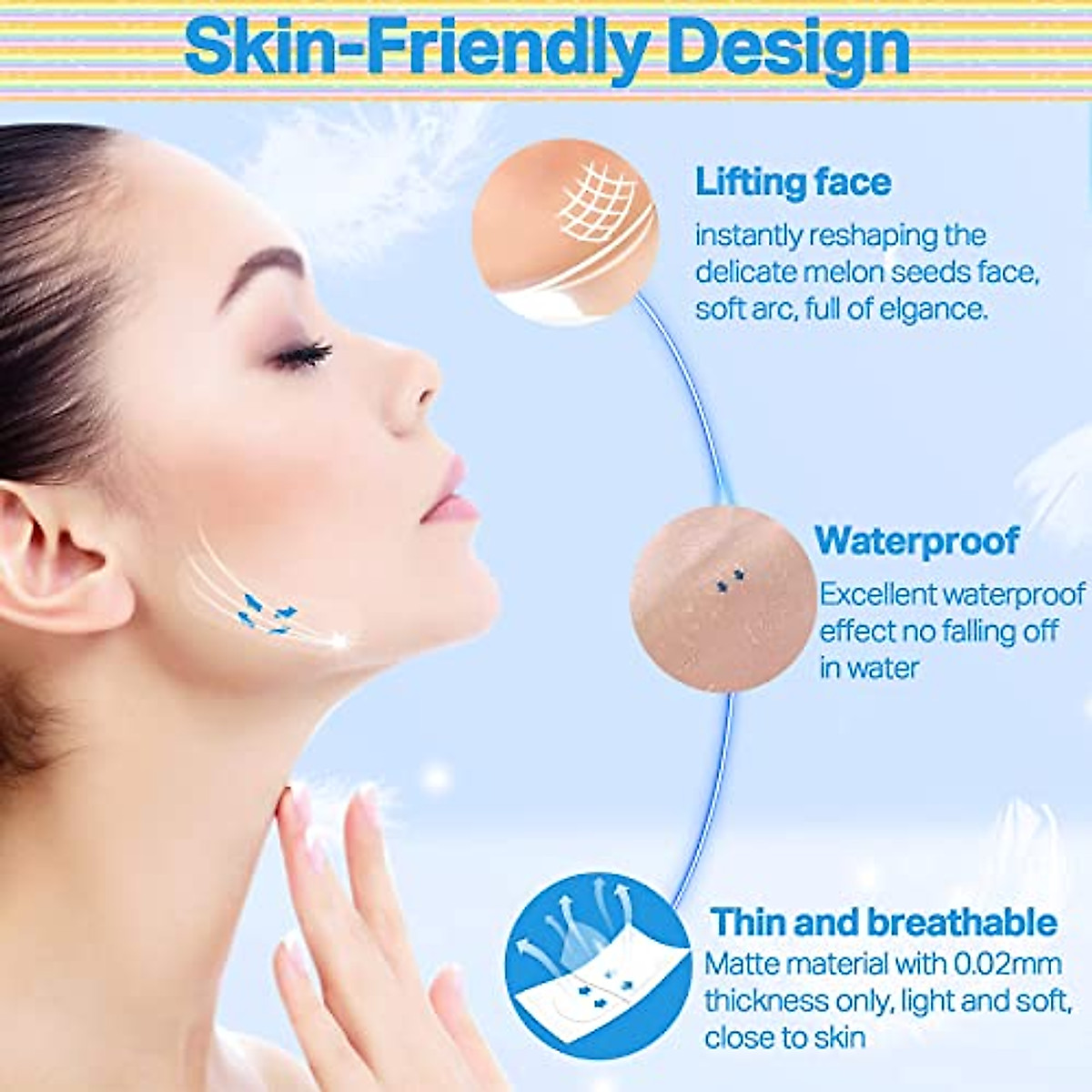 Face Lift Tape Invisible,Face Tape,Facelift Tape Neck Lift Tape Face Lifting Tape Face Lifter Tape Instant Makeup Face for Jowls Double Chin 100pcs…