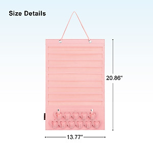 PACMAXI Hair Bows Organizer for Girls, Headband Holder Girls Hair Accessory Storage Display for Hair Clips Hair Ties (Pink)