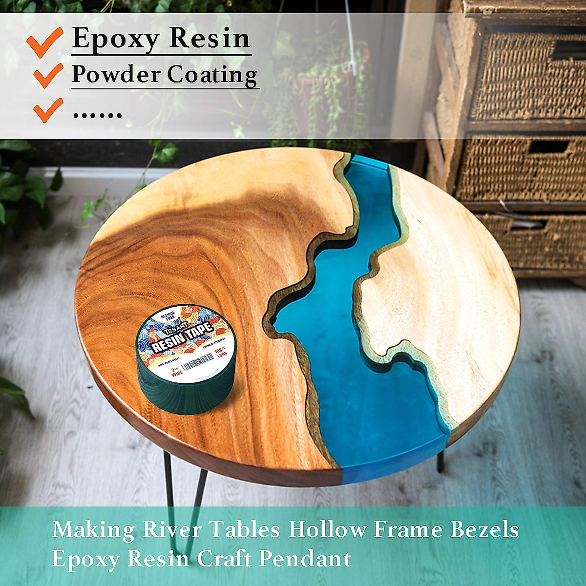 TSSART Resin Tape for Epoxy Resin Molding - Silicone Thermal Adhesive Tape, Oxidation and High Temperature Resistance Easy Peeling, Epoxy Release Tape - 2 inch Wide 108FT Long