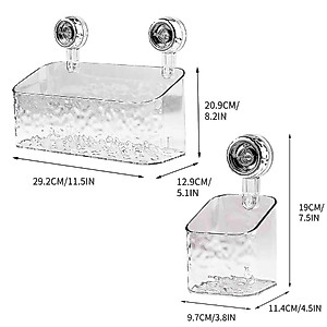 Suction Storage Rack, Luxury Suction Storage Rack Bathroom Suction Cup Storage Rack Clear for Shower (Gray-L)