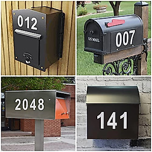 Reflective Mailbox Numbers for outside (0-9, 6 Sets) Modern Number Vinyl Waterproof Number Sticker Self Adhesive Sticker for Signs, Door, Cars, Trucks, Home, Business, Address Number （3 inch）