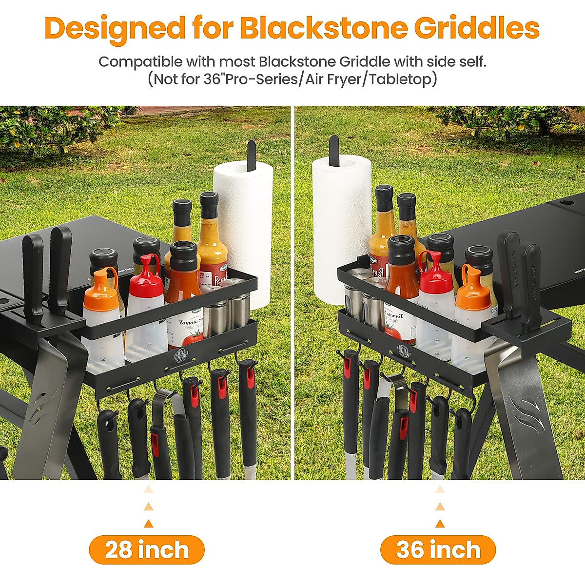 Blackstone Griddle Caddy - Space Saving Grill Accessories Tool Holder, BBQ Accessories Organizer Box for 17"/22"/28"/36" Griddle