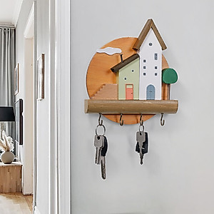 TUKDAK Key Holder for Wall Decorative, Farmhouse Key Hooks, Cute Key Rack Organizer Handmade, Accessories Towel Leash Jewellery Hangers for Entryway Kitchen Hallway Self-adhesive or Wall Mounted