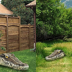 GARTENGERATE Pond Floating Alligator Head Decoy, Outdoor Pools Float Fake Gator Head Deterrent Ducks, Crocodile Head for Decorations, Swimming Pool, Koi Pools, 13 x 5.5 x 2.8 Inches