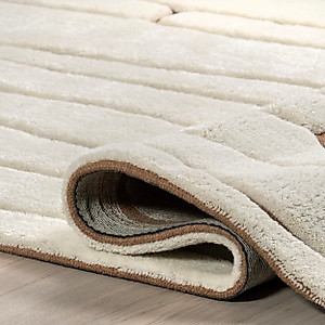 Rugs USA x Arvin Olano Nazco Abstract New Zealand Wool Area Rug, 8x10, Cream