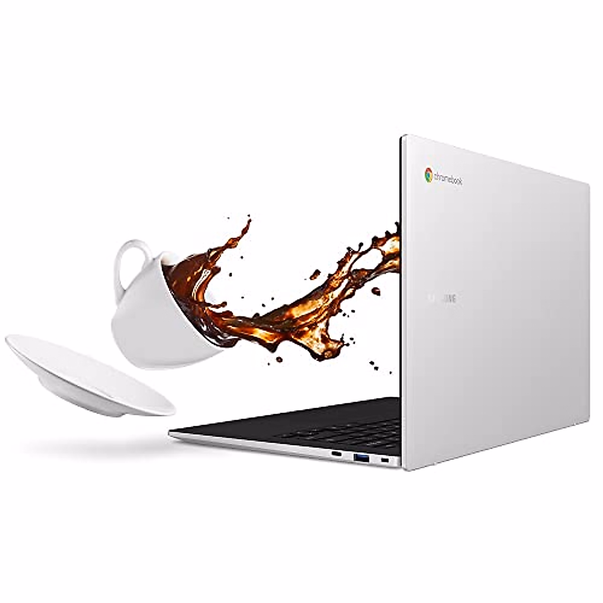 SAMSUNG Galaxy Chromebook Go Laptop (32GB, 4GB RAM, Wi-Fi + 4G LTE) 14.0" Intel N4500, Fully Unlocked for All Carriers, Chrome OS, Cellular Notebook w/ 180-Degree Hinge (Silver) (Renewed)