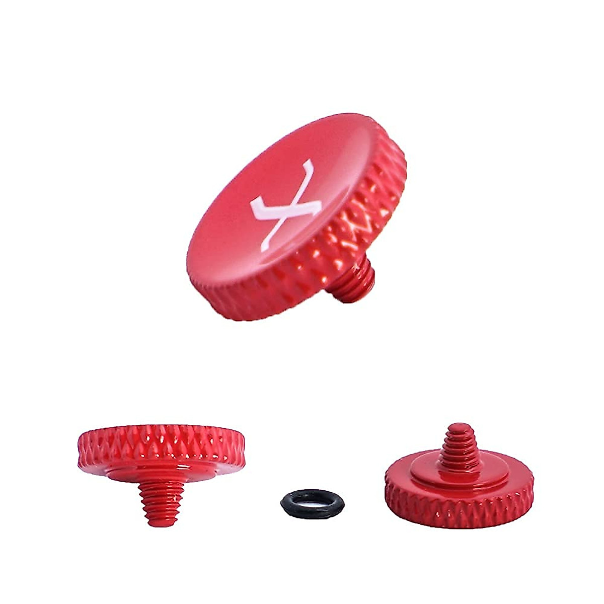 KOLHOFFR 3Packs Red with White X Soft Shutter Release Button high-end Pure Copper Camera Shutter Button