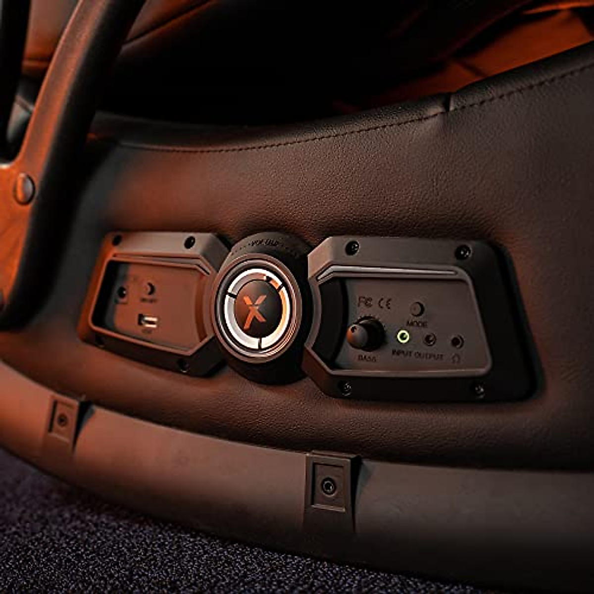 X Rocker Jynx Floor Gaming Chair, Headrest Mounted Speakers, 2.1 Bluetooth Audio System, Wireless, Recliner with Padded Armrest, 5111601, 37.01" x 22.83" x 34.65", Black