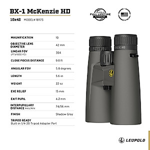 Leupold BX-1 McKenzie HD Binoculars, 10x42mm (181173)