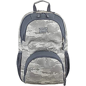 FUEL Travel Commuter Laptop Daypack Large Bag Backpack, Fits 17.5" Laptop, Interior Tech Sleeve, Grey Camouflage