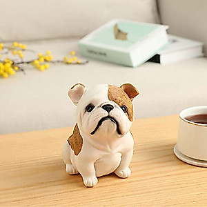 ZUOLUO Bulldog Sculpture Decor,Bulldog Garden Statue Outdoor Figurine Realistic Lifelike Resin English British Bulldog Crafts Collectibles Dog Lover Gift Patio Lawn Courtyard Ornament Home Decoration…