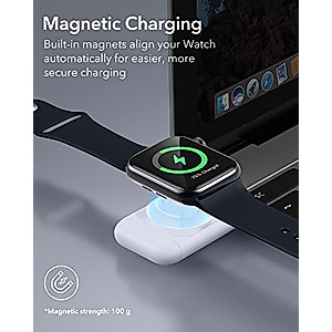 ESR Portable Charger for Apple Watch, Certified Made for Apple Watch, Small and Portable, Magnetic Cover, Fast Magnetic USB-C Charging for Apple Watch Ultra, Series 8/7/6/5/4/3/2/1, and SE