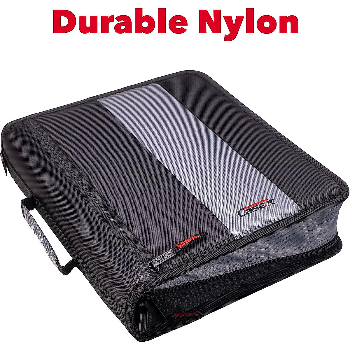 Case-It The Classic Zipper Binder - 2 Inch O-Rings - Multiple Pockets - 350 Sheet Capacity - Comes with Shoulder Strap - Midnight Blue D-251