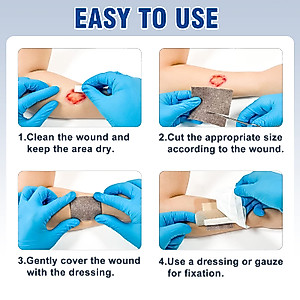 Ceeport Silver Calcium Alginate Wound Dressing 3'' x 3'', 5 Individual Pack, Highly Absorbent Dressing Gauze, Soft and Comfortable Silver Dressing for Wound Care, Non Stick Pads for Wounds