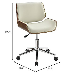 Coaster Home Furnishings Addington Adjustable Height Office Chair Ecru and Chrome
