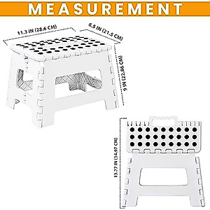 Utopia Home Folding Step Stool - (Pack of 2) Foot Stool with 9 Inch Height - Holds Up to 300 lbs - Lightweight Plastic Foldable Step Stool for Kitchen, Bathroom & Living Room (White)