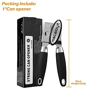 Can Opener Manual,Heavy Duty with Soft Anti-slip Hand Grip, Manual Can Opener Smooth Edge with Sharp Stainless Steel Cutting Edge
