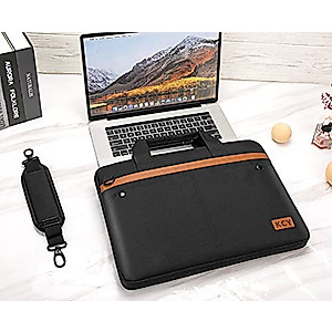 KCY Laptop Bag Case 15.6 Inch with Shoulder Starp, Slim Computer Sleeve Cover Compatible with MacBook Air 15 M2, New MacBook Pro 16 M1 2021-2023, 15-16 Inch Hp Lenovo Dell Acer Asus Notebook, Black