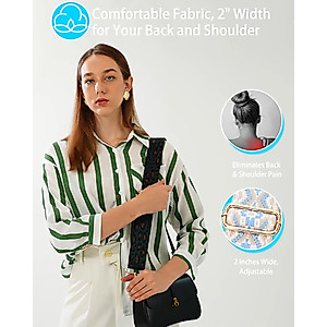 GINJKGO Purse Straps Replacement Crossbody - Wide Bag Straps for Purses, Changeable Shoulder Strap for Women Guitar Style Multicolor Pattern (Wide:2'''')Medium