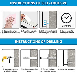 Under Cabinet Paper Towel Holder - Self Adhesive Paper Towel Roll Holder Wall Mount, Matte Black Stainless Steel Paper Towel Holder for Kitchen, Bathroom, Cabinets