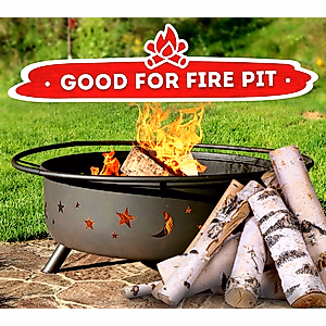 Zorestar 100% Natural Birchwood Fireplace Logs - 8-10 Logs, 14-inch Length - Eco-Friendly Indoor/Outdoor Firewood - Low Smoke, Spark-Resistant, Seasoned Kindling - Enhances Flavor for Gourmet Dishes