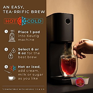 Evening Calm Tea K Cups Tea Variety Pack - 4 Flavors of Keurig Tea K-Cups for Stress Relief - Vanilla Chai, Peppermint, High Mountain, Jasmine Keurig Tea Pods - K Cup Tea Pods for Keurig