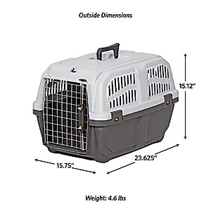 MidWest Homes for Pets Skudo Plastic Carrier, 24-Inch Ideal for Small Dogs with an Adult Weight of 13 - 25 Pounds