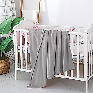 Baby Crib Blanket - 46 X 34 Silky Soft and Cozy, Flannel Fleece Velvet for Crib, Bassinet, Stroller, Car Seat - 46" X 34", Dark Grey