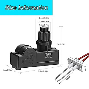 Guofulda Double Ignition kit Electronic Igniter, Push Button Ignition Kit with 450mm Spark Plug Wire, Fits for Gas Fireplace, Oven, Heater, Kitchen lgniter
