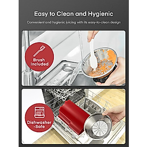 Juicer Machines, Juilist 3" Wide Mouth Juicer Extractor Max Power 800W, for Vegetable and Fruit with 3-Speed Setting, 400W Motor, Easy to Clean, Red