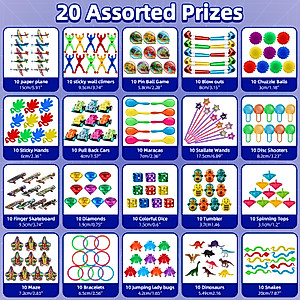 Amy&Benton 200PCS Goodie Bag Fillers Party Favors for Kids Birthday Pinata Filler Toy Assortment Prizes for Kids Classroom Rewards