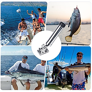 All Angle Deck-Mount Adjustable Fishing Rod Holder - 360° Adjustable - Flange Mount 90 Degrees, Marine Quality (Square Base)