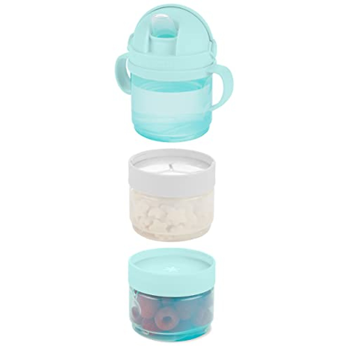 Skip Hop Stackable Snack Container & Sippy Cup, Grey Teal
