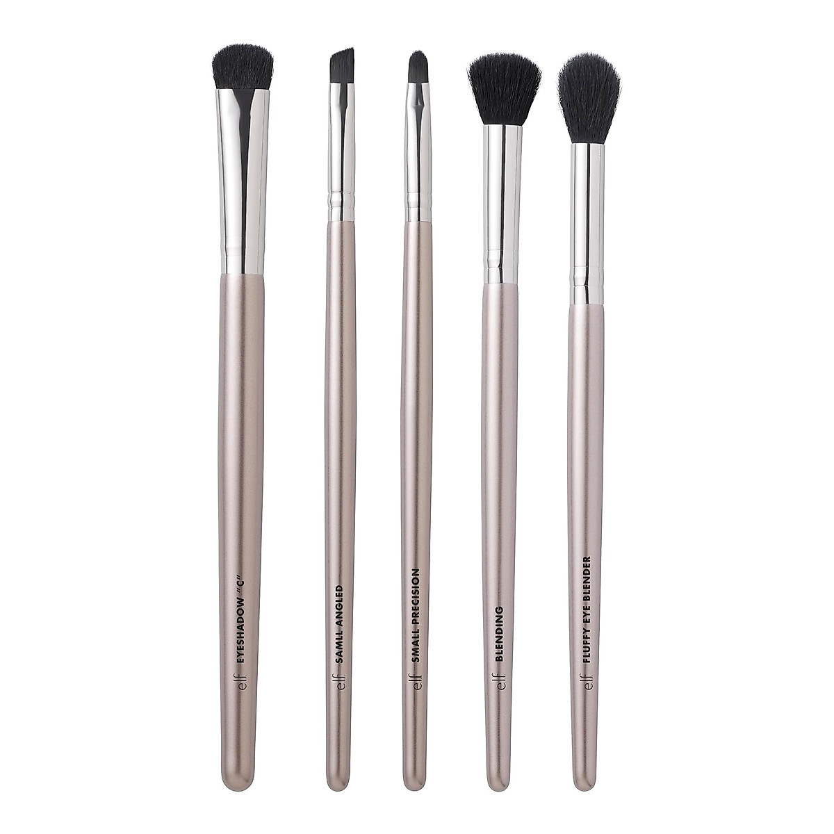 e.l.f. Smoky Eye Brush Kit, Synthetic, 5Piece Set (82021) (Brush Handle Color May Vary)