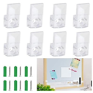 Qjaiune 20 Pack Mirror Holder Clips for Walls, Clear Retainer Clips Cabinet Glass Holder Clip, Wall Mirror Mount Kit Frameless Mirror Hanging Hardware for Vanity Mirror Window Screen (Classic Style)