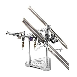 Metal Earth Fascinations Premium Series International Space Station 3D Metal Model Kit Bundle with Tweezers