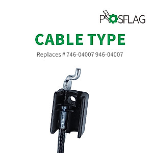POSFLAG 946-04007 Auger Cable Replaces MTD 946-04007 Auger Cable, MTD 746-04007 Auger Cable, 946 04007, 746 04007, 94604007, 74604007 for MTD Troy-Bilt Yard Machines Husky Snowblowers