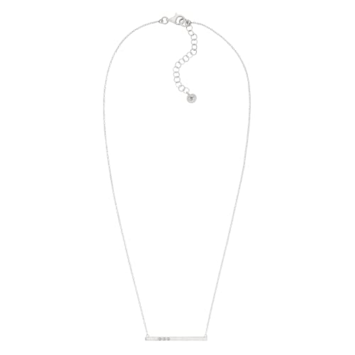 Silpada 'Dotted Line' Pendant Necklace with Crystals in Sterling Silver, 18" + 2"