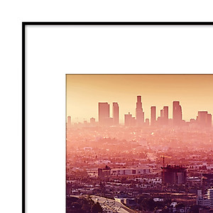 Americanflat Front Loading 16x20 Picture Frame with Shatter-Resistant Glass - Set of 2 - Use as 11x14 Frame with Mat - Metropolitan Collection - Photo Frame for Wall Display - Black