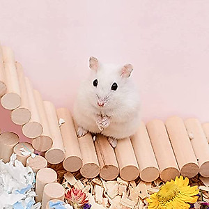 ZYAMY Wooden Pet Ladder Bridge 15.7x2.4 inches Soft Hamster Bendy Long Wood Bridges Animal Bridge Toys Flexible Cage Habitat Toys