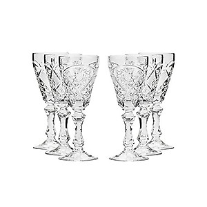 Neman Glassworks Set of 6 2-Oz Hand Made Vintage Russian Crystal Glasses, Liquo