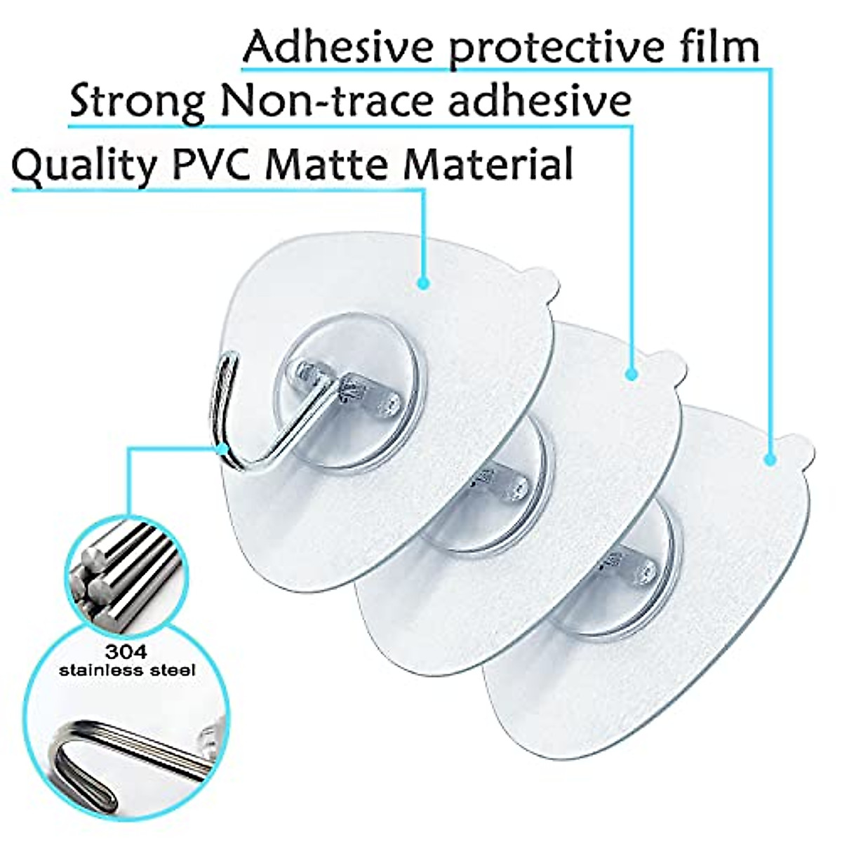 DSMY 20PCS Triangle Self Adhesive Hooks for Hanging Heavy Duty 55 lbs Seamless Sticky Wall Hooks for Hanging Keys Bathroom Shower Outdoor Kitchen Door Home Waterproof