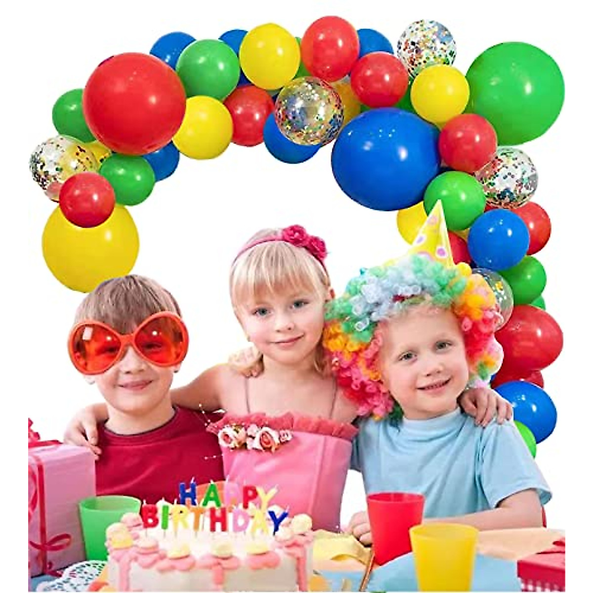 Red Blue Yellow Green Balloon Garland Kit,3 Sizes 18''12''10'Balloon Garland Kit,Latex Balloons for Mario Birthday Carnival Circus Party Decorations