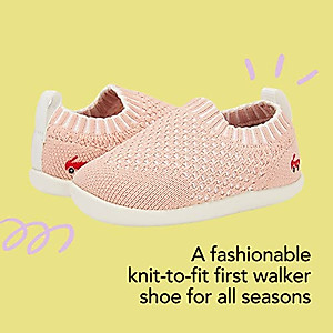 See Kai Run Baby Knit - Slip-On First Walker Shoes for Infants, Pink, Infant 4
