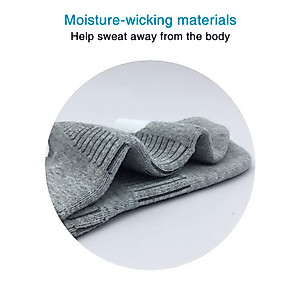 BERING Women's Athletic Running Cushioned Ankle Socks, Size 6-9, White/Grey, 6 Pairs