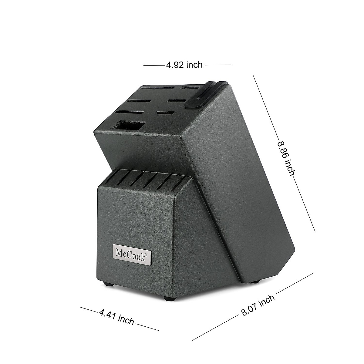 McCook MC39 14 Pieces Full Tang Triple Rivet Kitchen Knife Block Set with Built-in Sharpener and Kitchen Scissor, Black