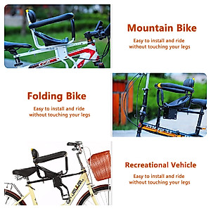 INNOLIFE Kids Bike Seat, Front Mounted Child Bike Seat with Guadrail Front Bike Seat for 8M - 6Y Children, Kids,Toddlers