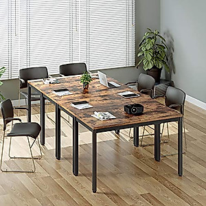 VASAGLE, 47.2 Computer Writing Desk with Stable Metal Frame, Inch Multifunctional Table in Home Office, Living Room, Rustic Brown