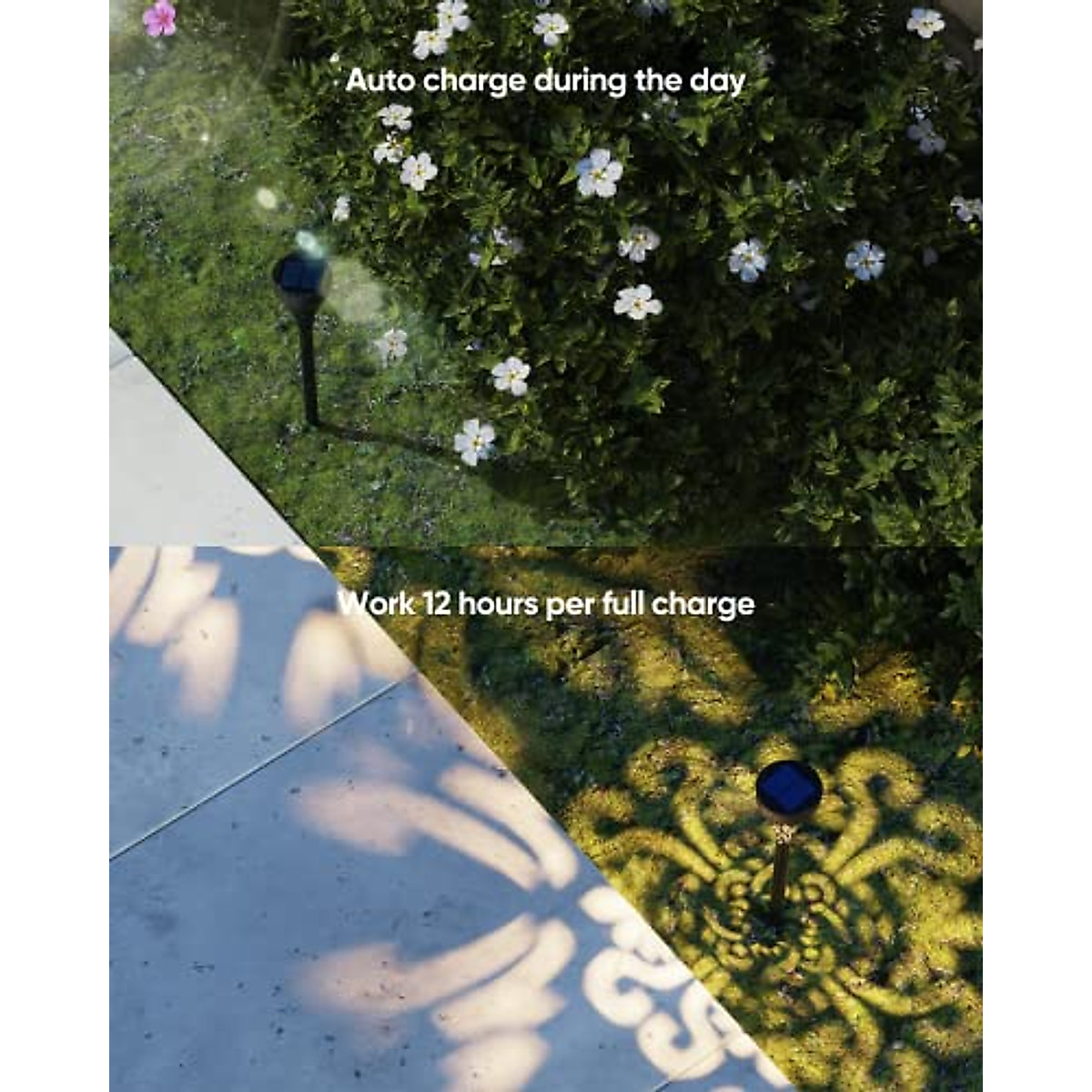 JACKYLED Solar Pathway Lights Outdoor, 6 Pack Solar Walkway Lights Outdoor Waterproof LED Garden Decorative Lighting Landscape Path Lights for Patio Sidewalk Yard Lawn Driveway Backyard, Warm White